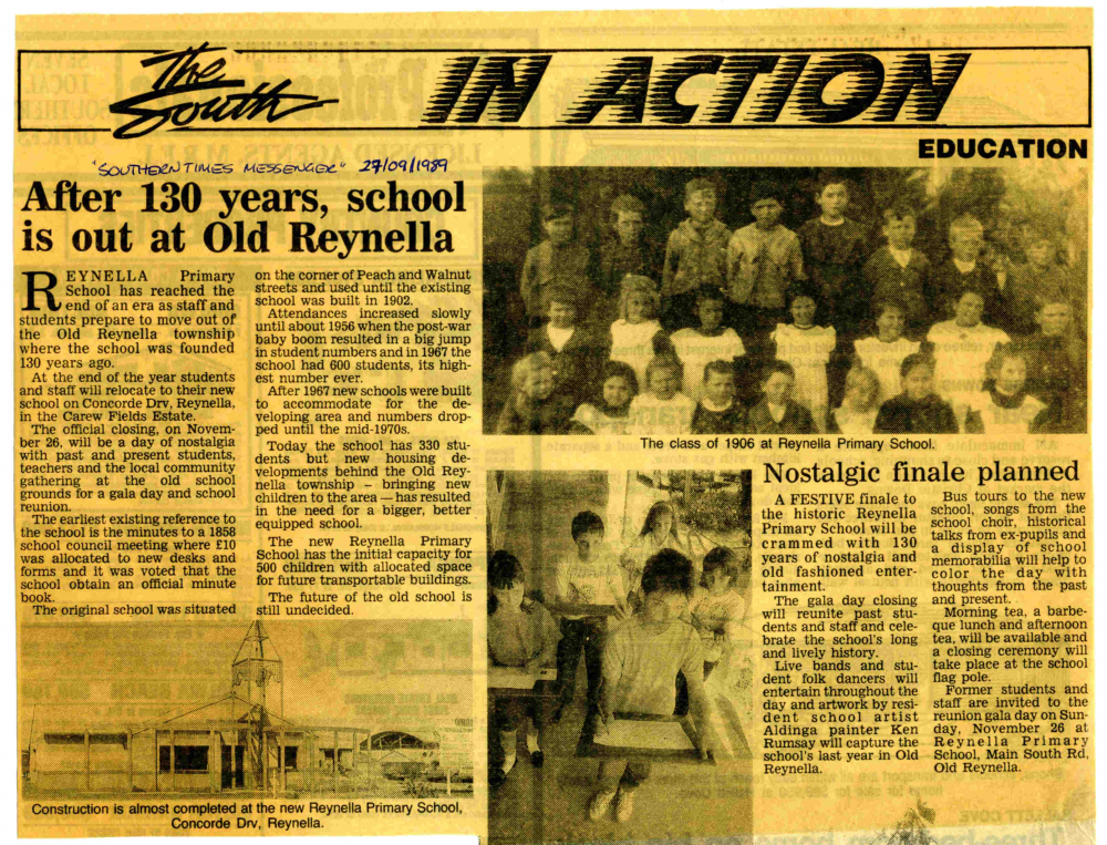 History of Reynella - Newspaper clippings - Reynella Primary School