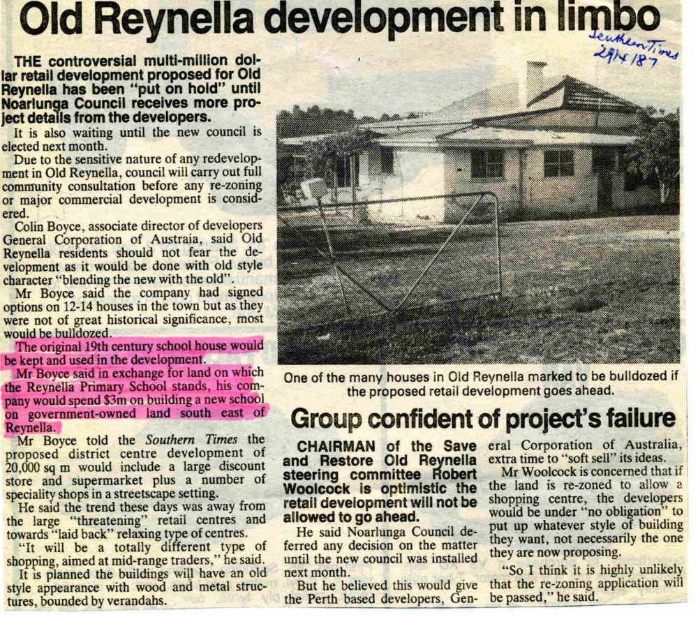 History of Reynella - Newspaper clippings - Reynella Primary School